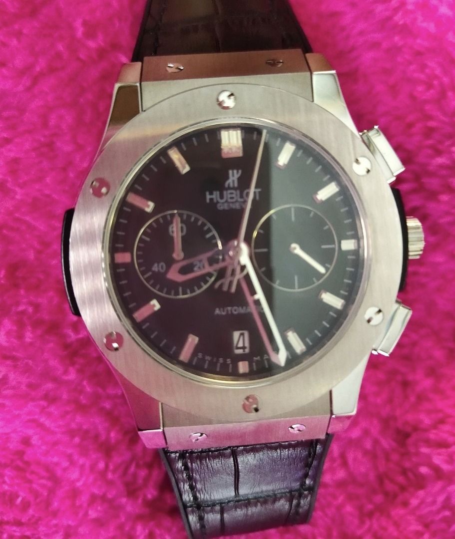 Hublot Vendome Big Bang Black Rubber Strap Stainless Steel Case Black Face Automatic Men's Wrist ...