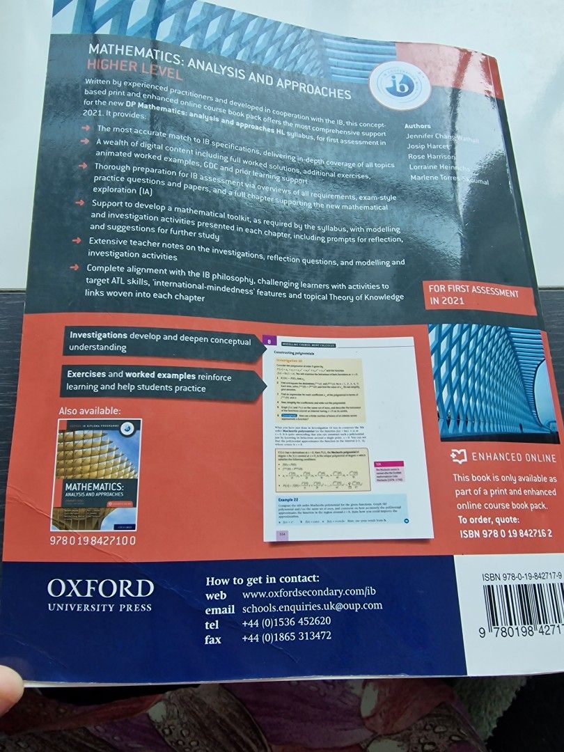 IB HL Mathematics Analysis &Approaches text book, Hobbies & Toys, Books ...