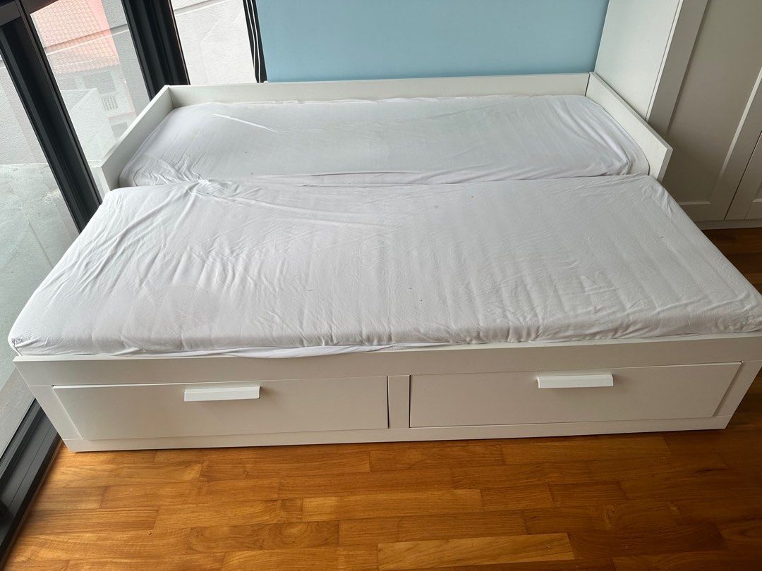 IKEA BRIMNES Expandable Bed Frame, Furniture & Home Living, Furniture ...