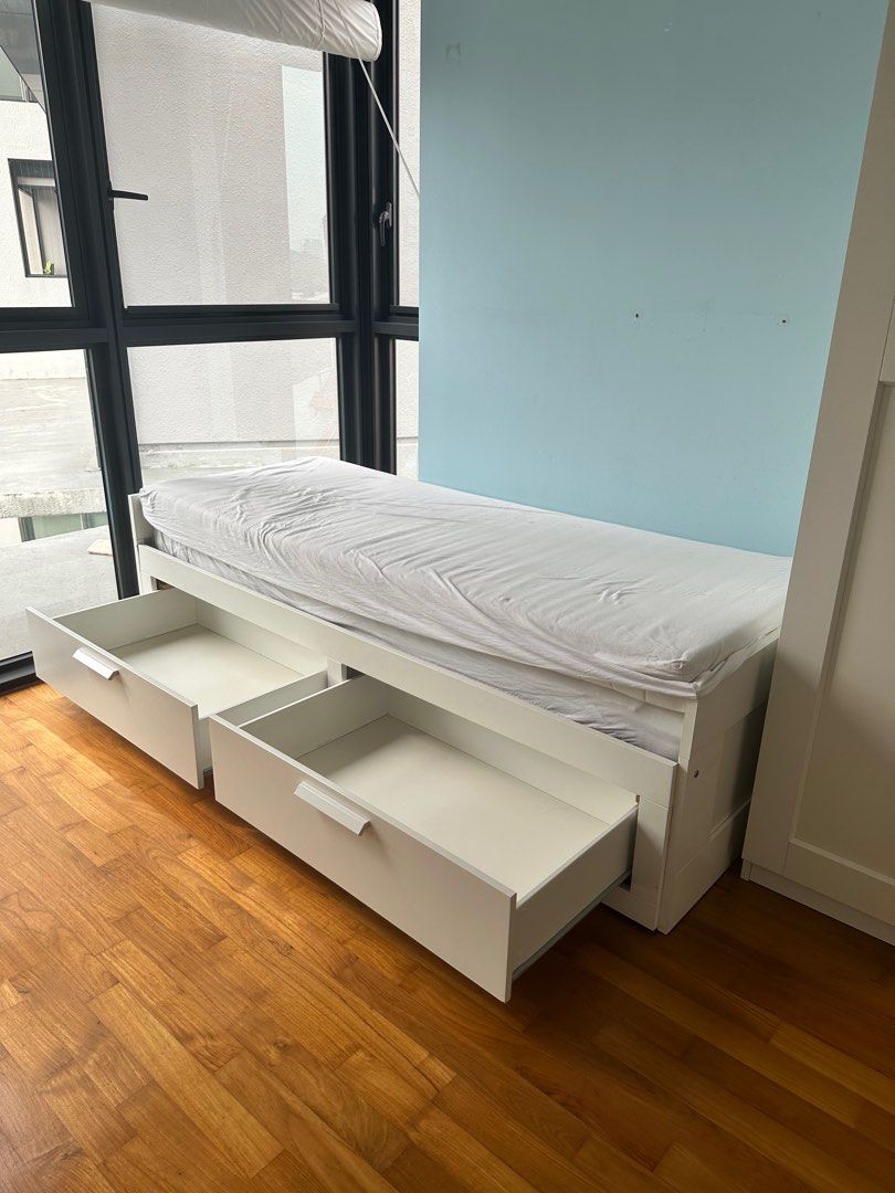 IKEA BRIMNES Expandable Bed Frame, Furniture & Home Living, Furniture ...