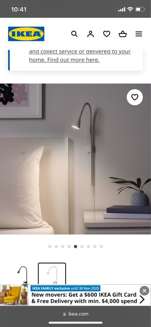 Ikea LED wall/clamp spotlight, white, Furniture & Home Living, Lighting ...