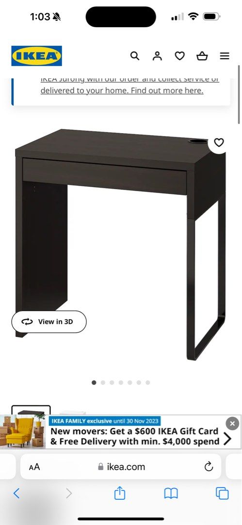IKEA Micke Study Table, Furniture & Home Living, Furniture, Tables ...