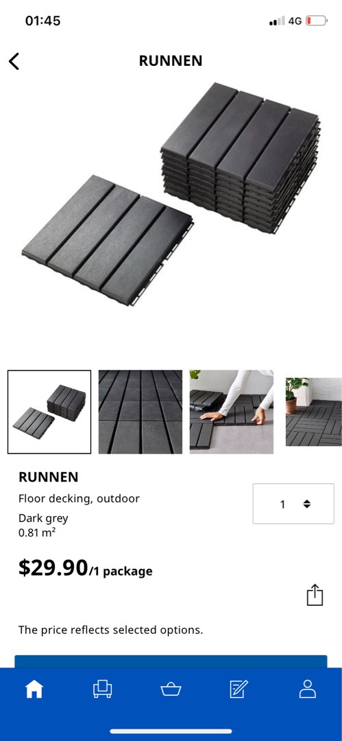 Ikea Runnen floor decking, Furniture & Home Living, Outdoor Furniture ...