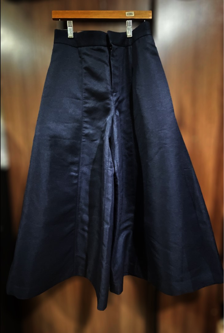 INITIAL - High Waist Wide Leg Midnight Blue Pants, Women's Fashion ...