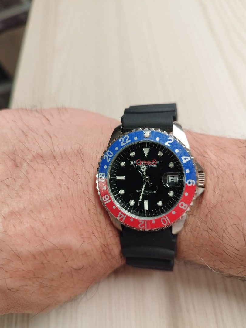 Jam dive submarine pepsi Genius Italy klasik not Seiko, Fesyen Pria ...