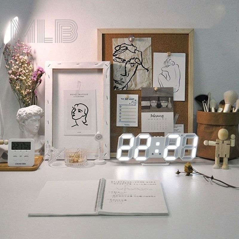 LED Digital Wall Clock / Desk Table Clock in White & Black [aesthetic ...