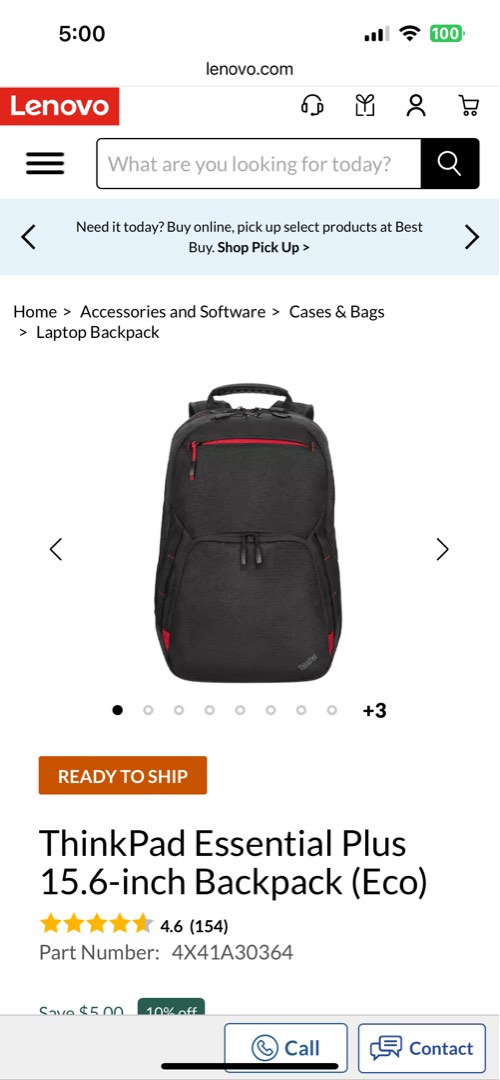 Lenovo Thinkpad Essential Plus backpack, Computers & Tech, Parts ...
