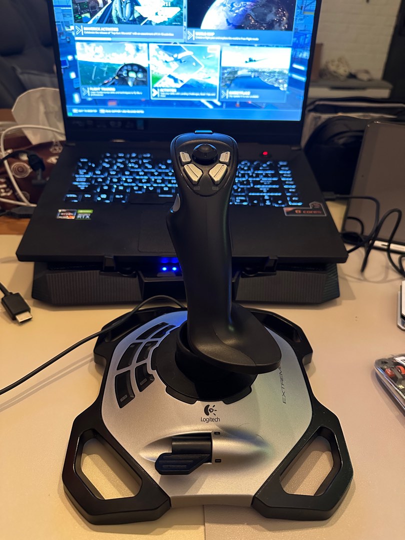logitech 3d extreme pro joystick, 電子遊戲, 遊戲機配件, 手掣 - Carousell