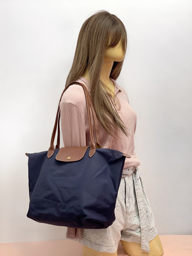 Longchamp Navy Blue Large tote, Women's Fashion, Bags & Wallets, Tote ...