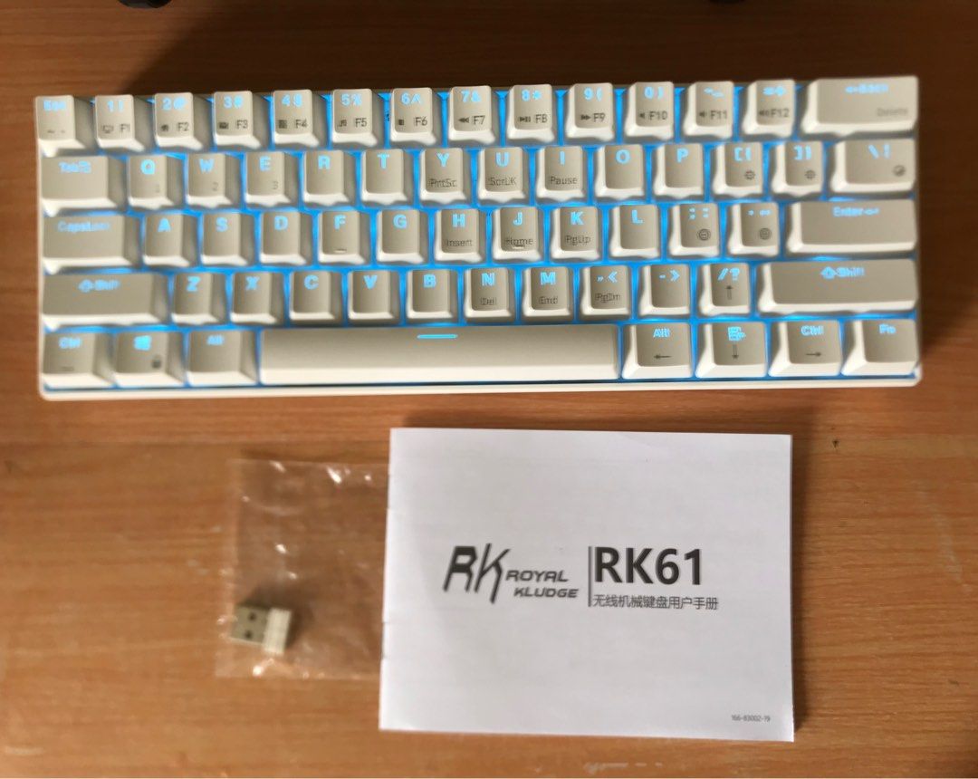 Royal Kludge RK61 White (Brown Switch, Blue lights, Hot swappable) Last ...