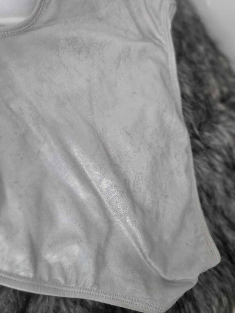 Metallic silver bikini swimsuit, Women's Fashion, Swimwear, Bikinis ...