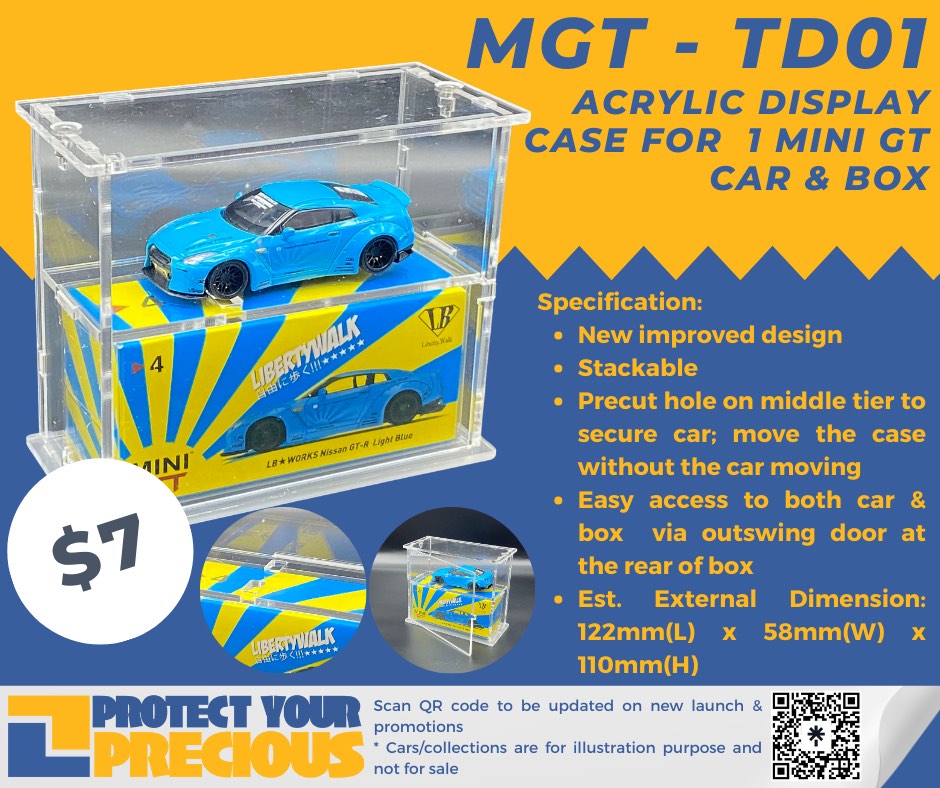 [New Design] MGT - DT01 Acrylic Display Cabinet for 1 Mini GT Car & Box ...