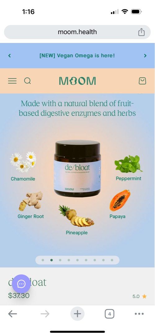 Moom De/Bloat, Health & Nutrition, Health Supplements, Vitamins ...