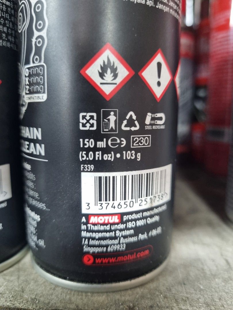 MOTUL CHAIN LUBE 150ml x1 CHAIN CLEAN 150ml x1, Sports Equipment ...
