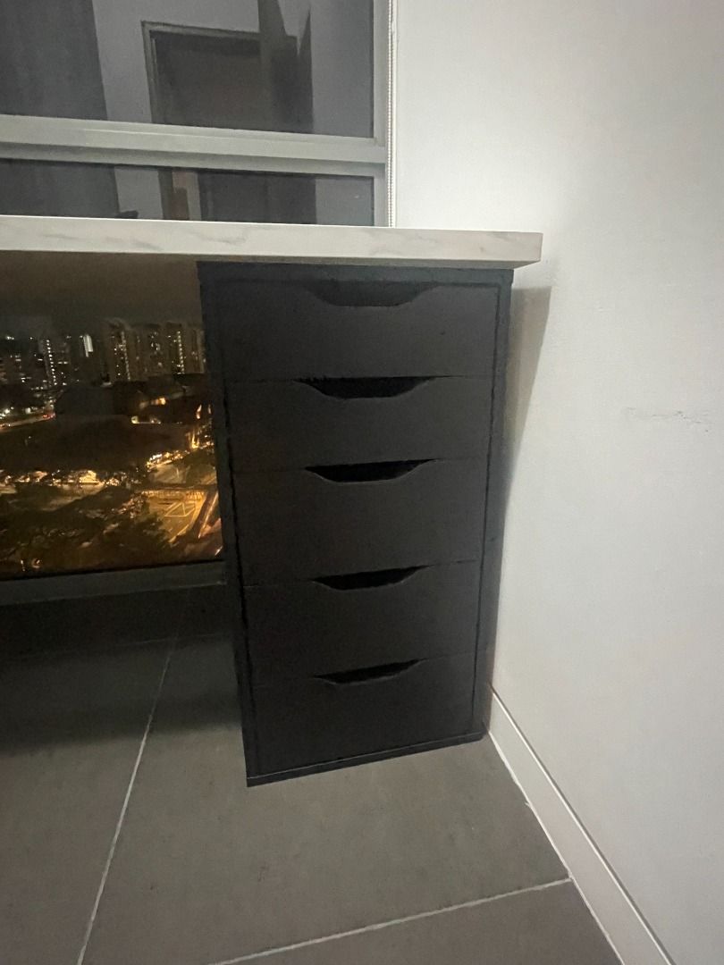 Moving Out Sale: IKEA EKBACKEN Desk and ALEX Drawer Setup, Furniture ...