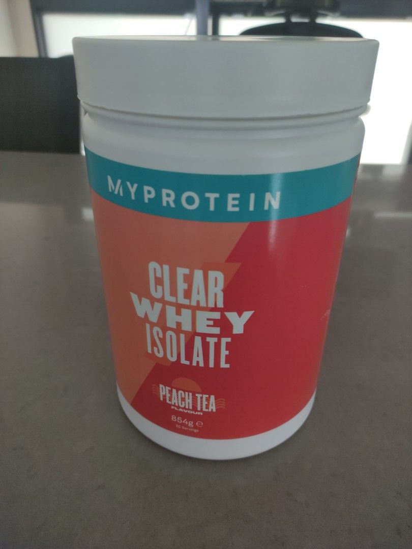 Myprotein peach tea Clear whey isolate, Health & Nutrition, Health ...