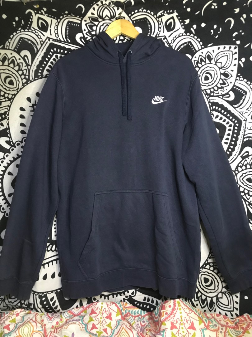 Nike Fleece Club Navy Blue Hoodie, Men's Fashion, Coats, Jackets and ...