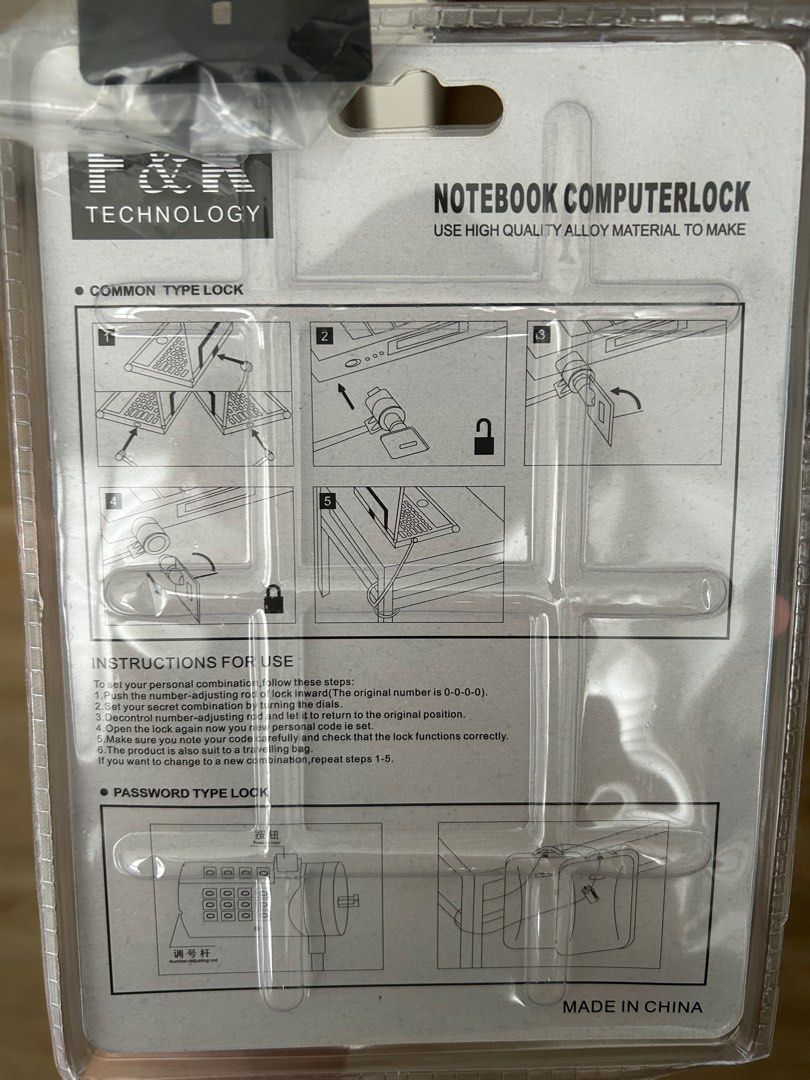 Notebook computer lock, Computers & Tech, Parts & Accessories, Other ...