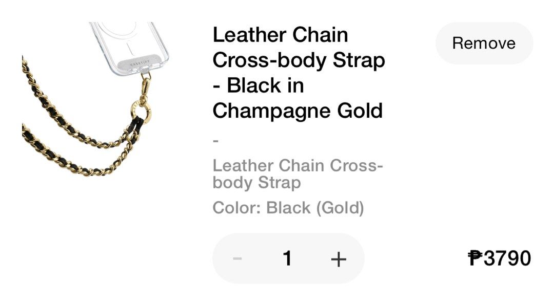 Original Casetify Leather Chain Crossbody Strap, Mobile Phones ...