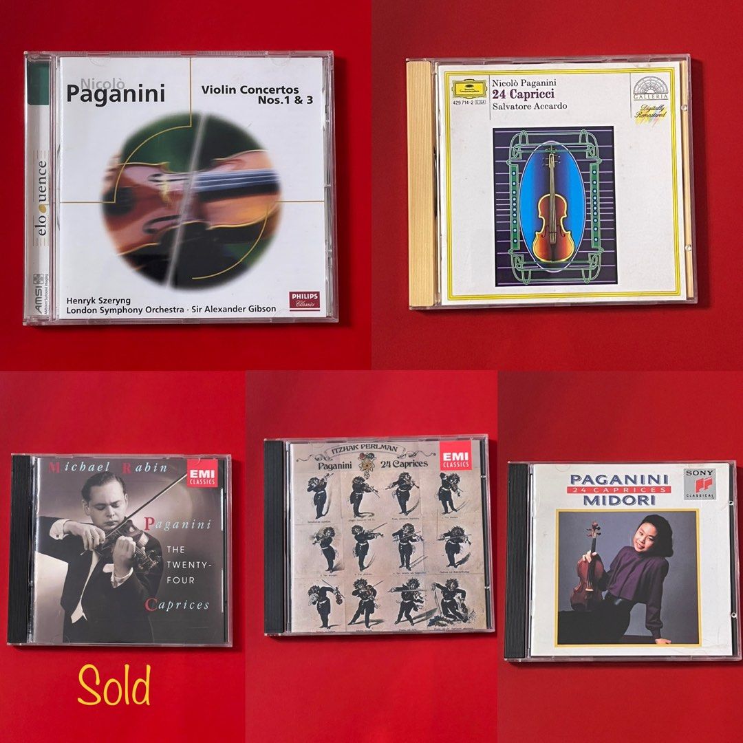 Paganini Violin Concertos; Paganini 24 Caprices, 興趣及遊戲, 音樂、樂器 & 配件, 音樂與媒體 - CD 及 DVD - Carousell