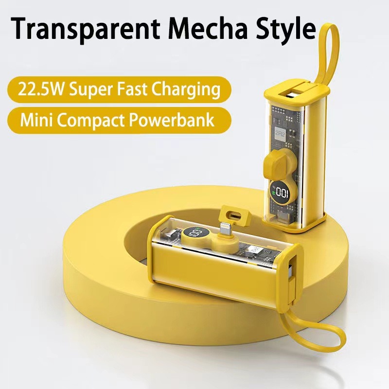 PD22.5W Transparent Mini Powerbank Fast Charging 5000mah Charger Small ...