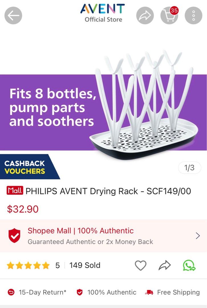 Philips Avent Bottle Drying Rack, Babies & Kids, Nursing & Feeding ...