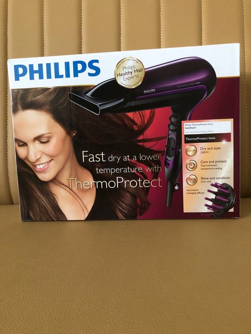 PHILIPS THERMOPROTECT IONIC HAIRDRYER, Beauty & Personal Care, Hair on ...