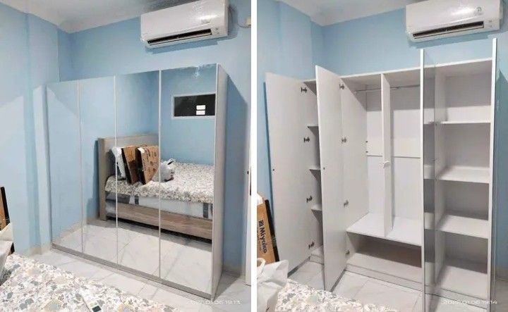 Pintu 4 Full Kaca Cermin, Perabotan Rumah di Carousell