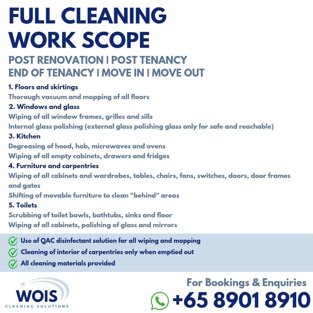 Move In/Out Cleaning | Tenancy Cleaning | Post Renovation Cleaning ...