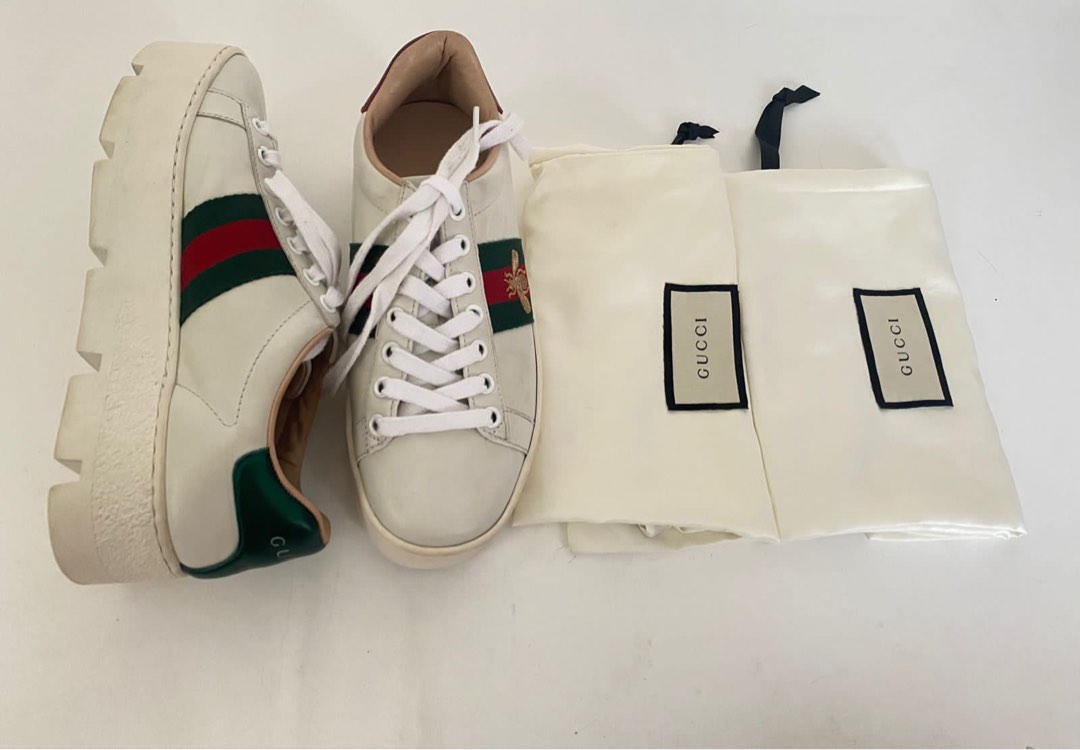 Preloved Gucci Sneakers platform size 34 insole 22.5 cm with db, Barang ...
