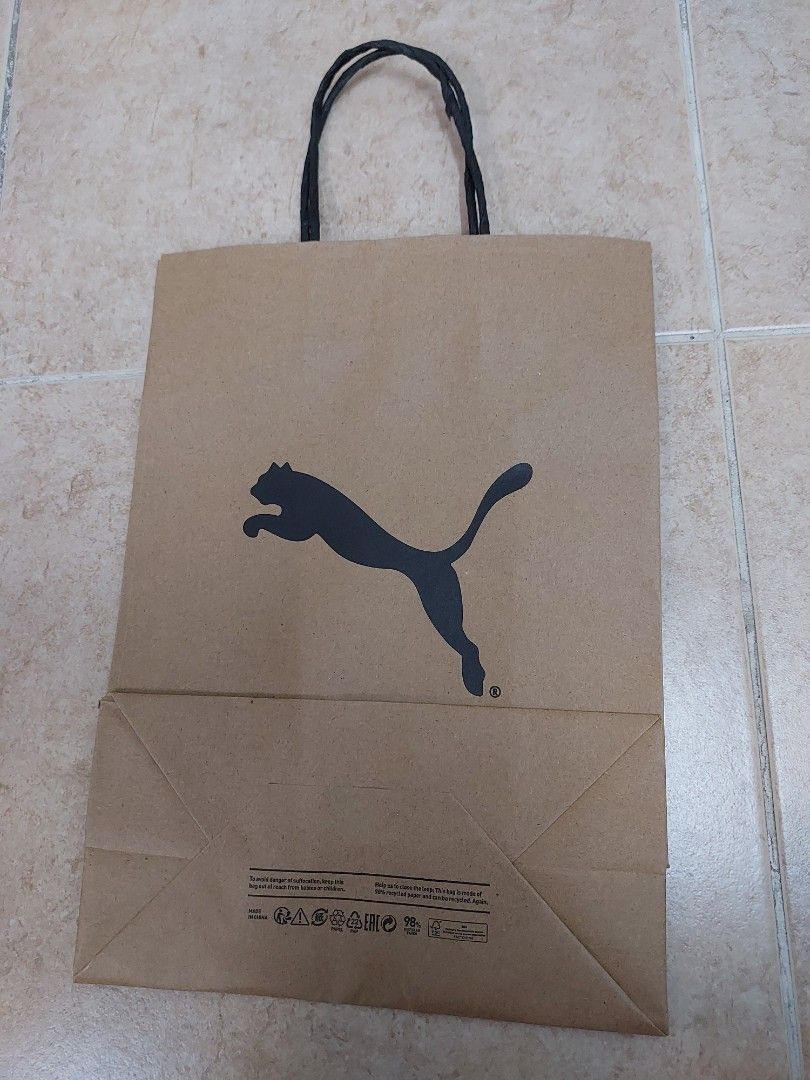 Puma paper bag Gift bag, Women's Fashion, Bags & Wallets, Tote Bags on ...
