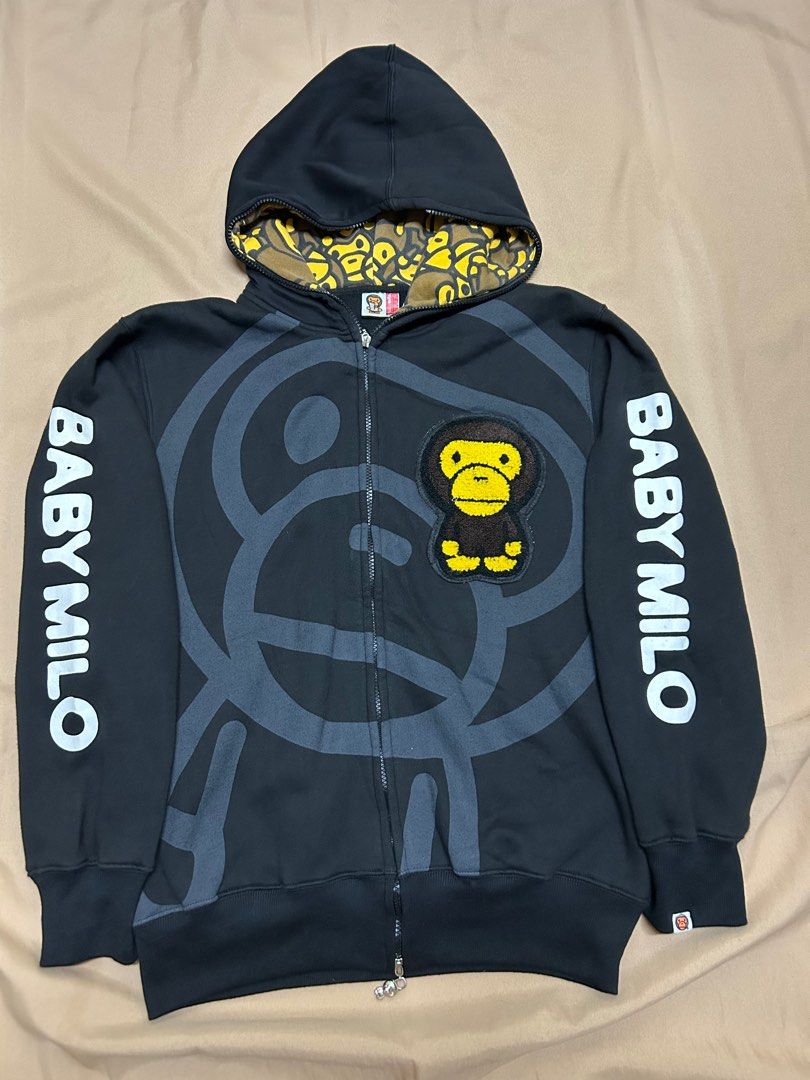 RARE BABY MILO BY BATHING APE NIGO JAPAN FULL ZIPPED HOODIE, Men's ...