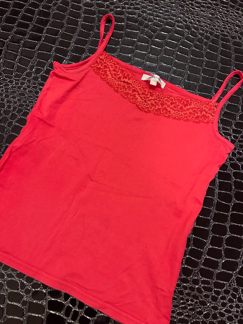 Vintage contrast lace Red Top, Women's Fashion, Tops, Other Tops on ...