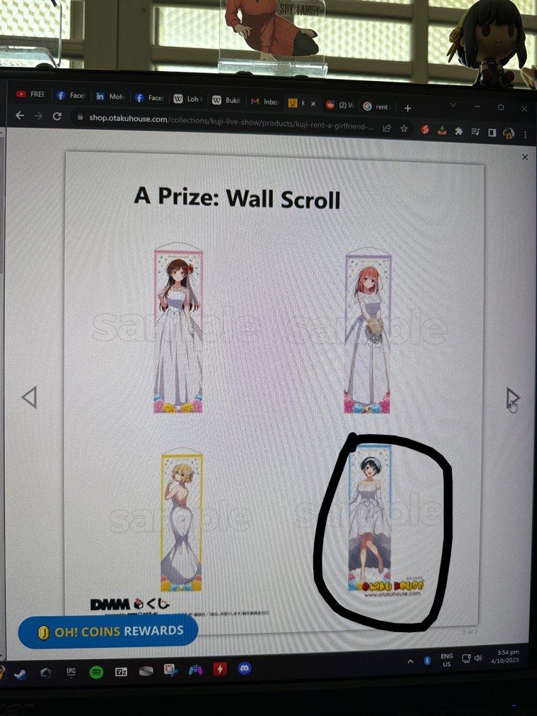 Rent a girlfriend Anime Bride Girls Kuji Ruka Wall scroll trade ...