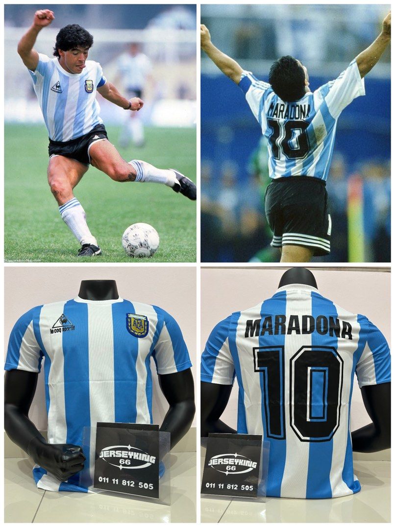 [RETRO] Argentina World Cup 1986 Jersey - Maradona/10, Men's Fashion ...