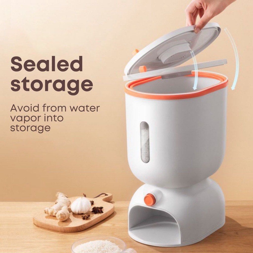 Rice Dispenser Storage Pot Holder 6.5KG, Furniture & Home Living ...