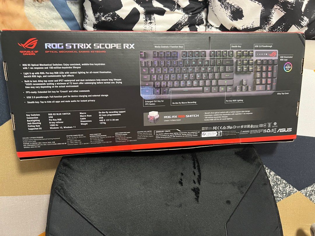 ROG Strix Scope RX Gaming Keyboard, Computers & Tech, Parts & Accessories, Computer Keyboard on ...