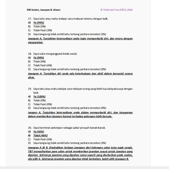 RUJUKAN SOALAN LEPAS UJIAN PSIKOMETRIK SPA PSEE (2019-2022), Hobbies & Toys, Books & Magazines ...