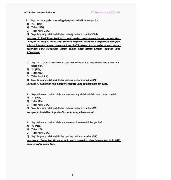 RUJUKAN SOALAN LEPAS UJIAN PSIKOMETRIK SPA PSEE (2019-2022), Hobbies & Toys, Books & Magazines ...