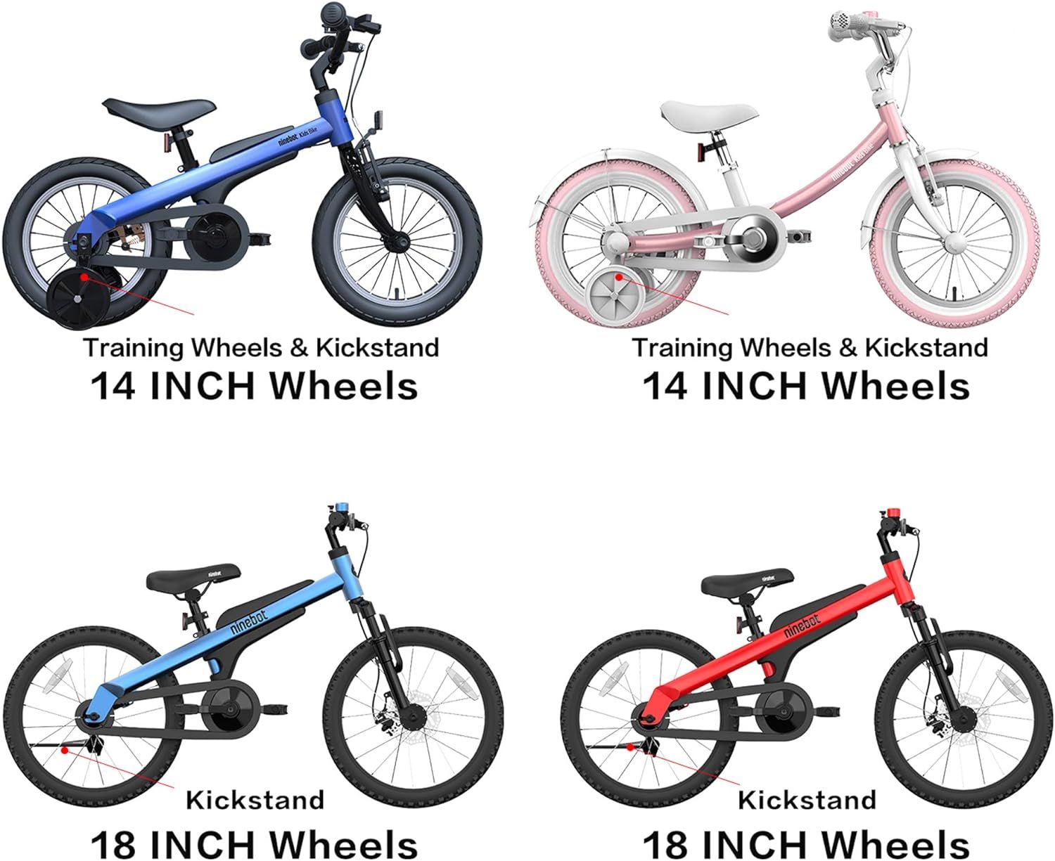 Segway Ninebot Kids Bike for Boys and Girls, 14 inch with Training ...