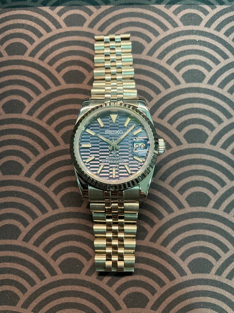 Seiko Custom Mod “Datejust Fluted Motif Blue” 36mm case, Luxury ...
