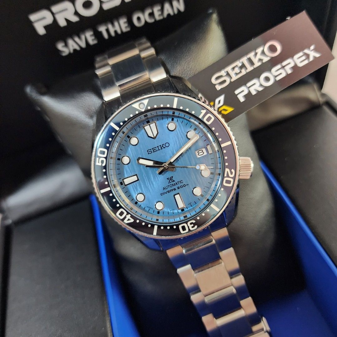 Seiko Prospex MM200 1968 Diver's Modern Re-interpretation Save the Ocean Glacier Blue Special ...