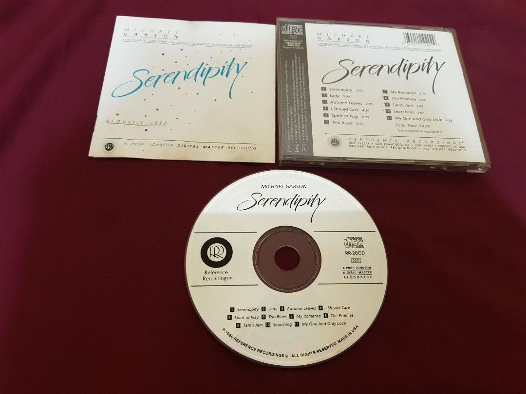 Serendipity Michael Garson Made In 1986 USA Reference Recordings Acoustic Jazz First Press CD ...