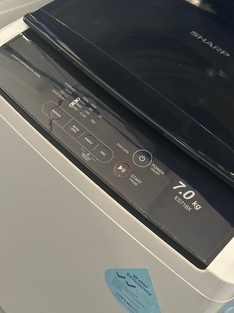 SHARP 7KG TOP LOAD WASHING MACHINE ES718X, TV & Home Appliances ...