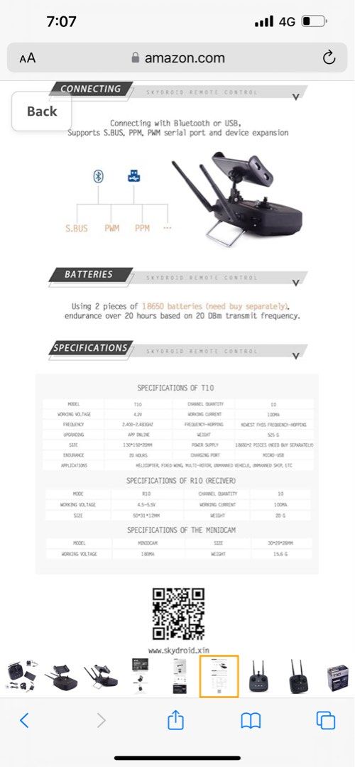 SKYDROID T10 2.4GHz 10CH FHSS Transmitter with R10/R10 Mini 10CH ...