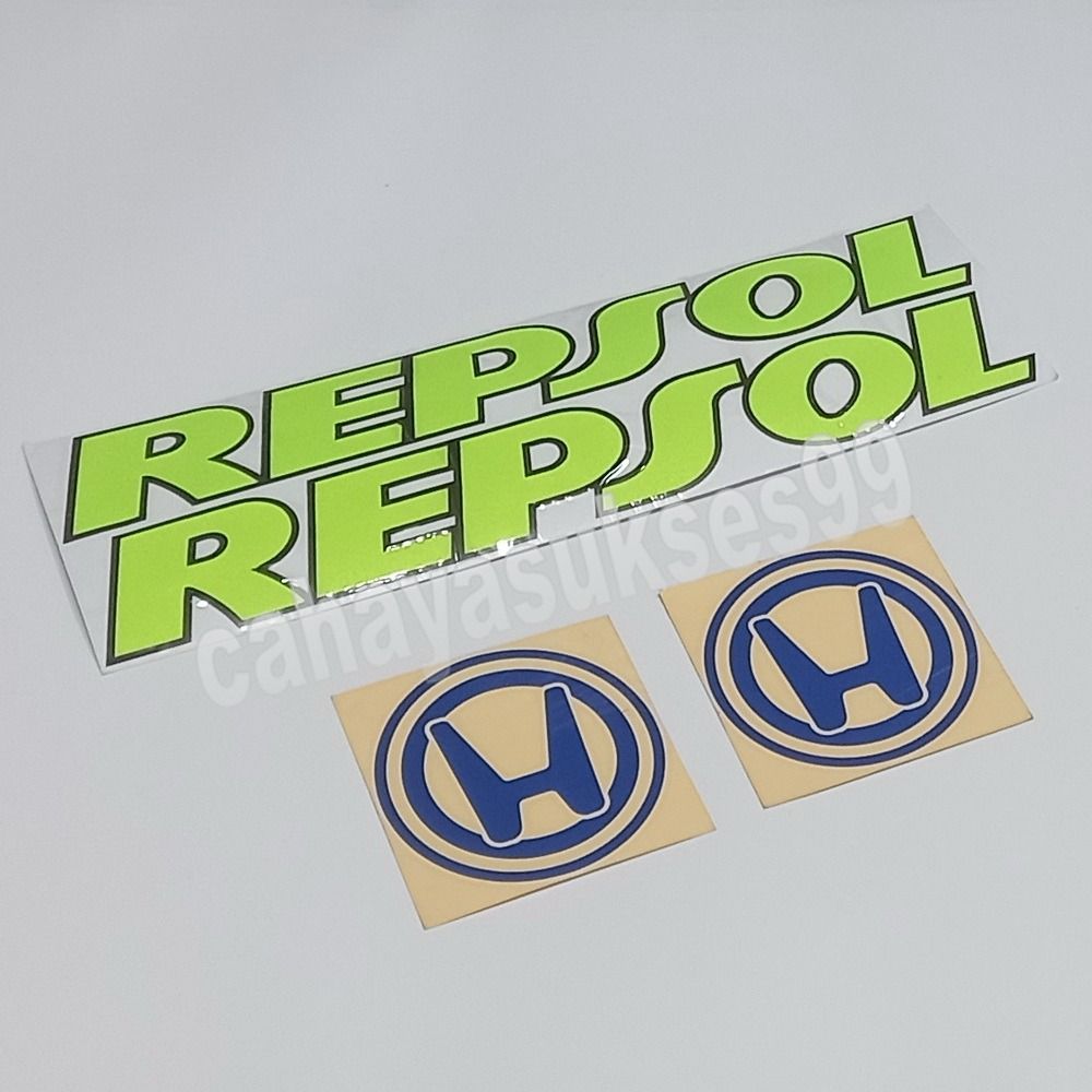 Sticker Motor REPSOL Hijau Stabilo Reflective Size Besar 30cm x 4,3cm ...