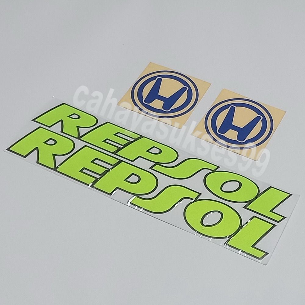 Sticker Motor REPSOL Hijau Stabilo Reflective Size Besar 30cm x 4,3cm ...
