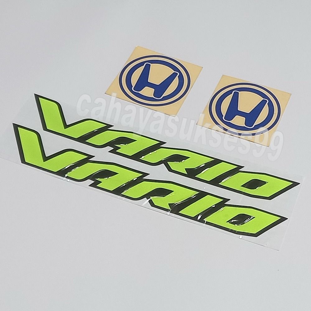 Sticker VARIO Hijau Stabilo 30cm Stiker Tangki Motor HONDA MOGE Sticker ...