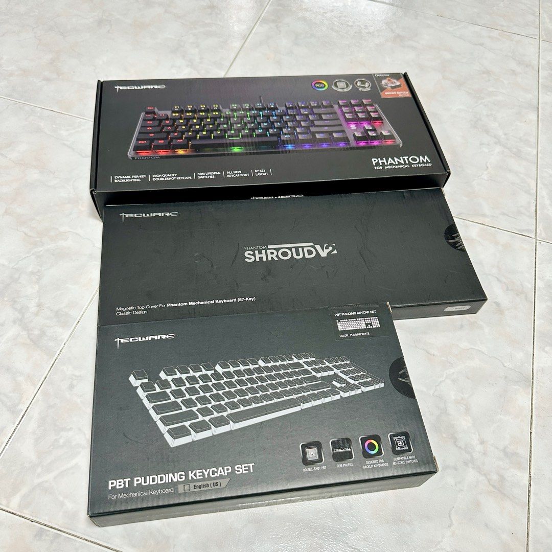 TECWARE PHANTOM 87 v2 / PUDDING KEYCAPS / SHROUD CASE, Computers & Tech ...