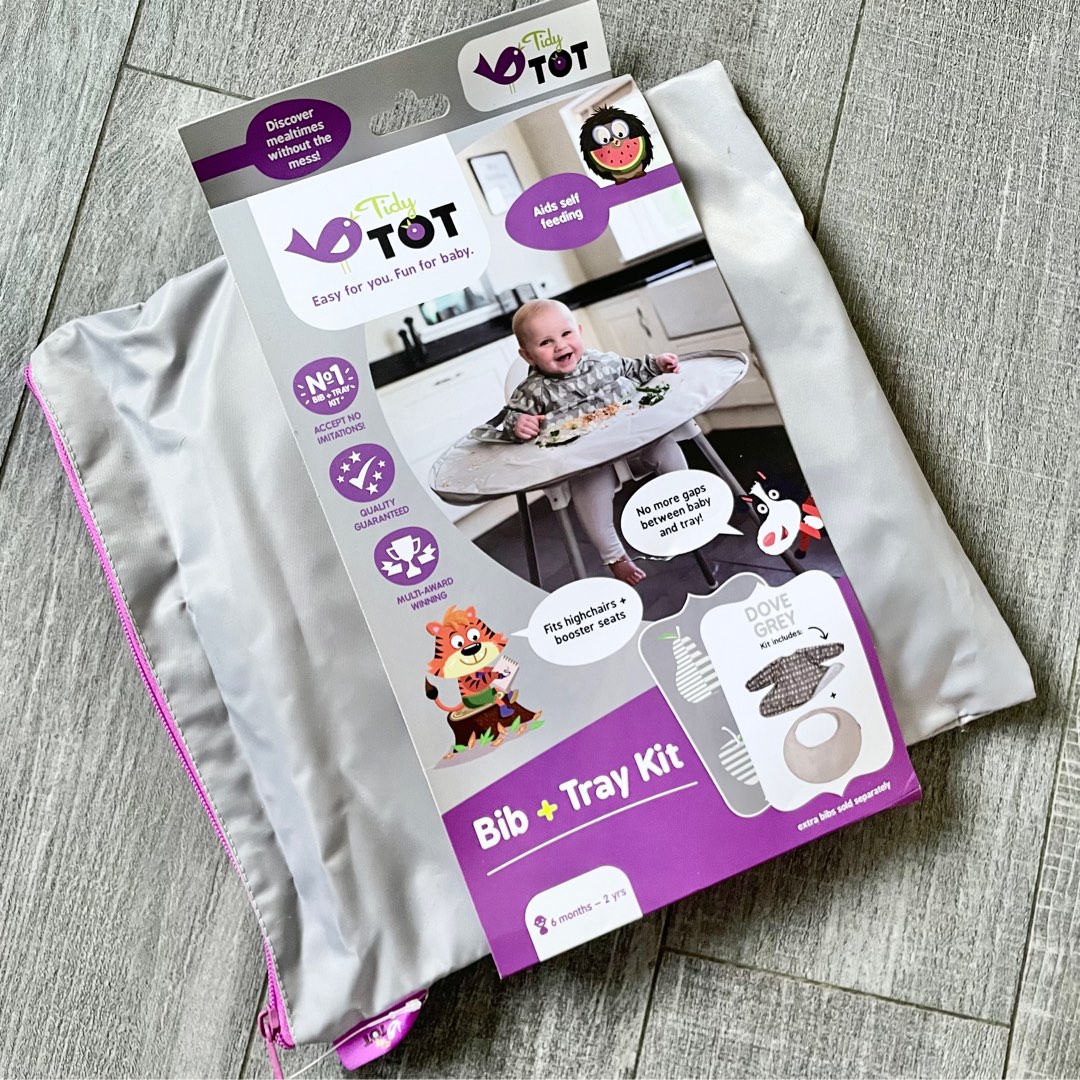Tidytot Baby Long Sleeve Bib and Tray Kit for BLW Baby LED Weaning ...